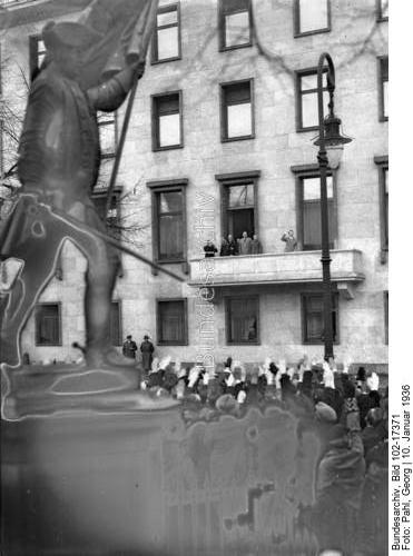 Hitler Archive | Adolf Hitler greets the crowd from the balcony of the ...